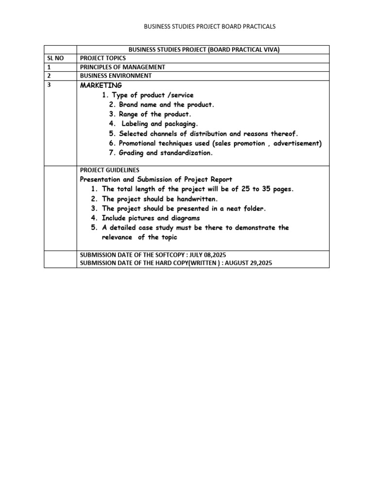 Business Studies Project For Board Practical Viva | PDF