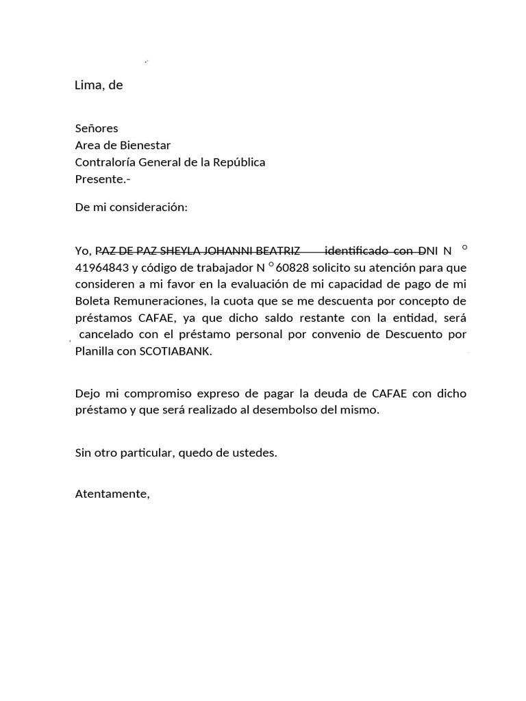 Carta Area Binestar Contraloria Sheyla | PDF