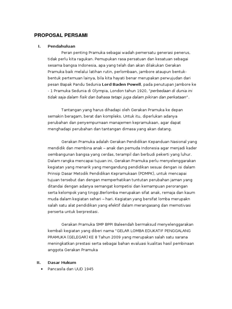 Contoh Proposal Persami | PDF