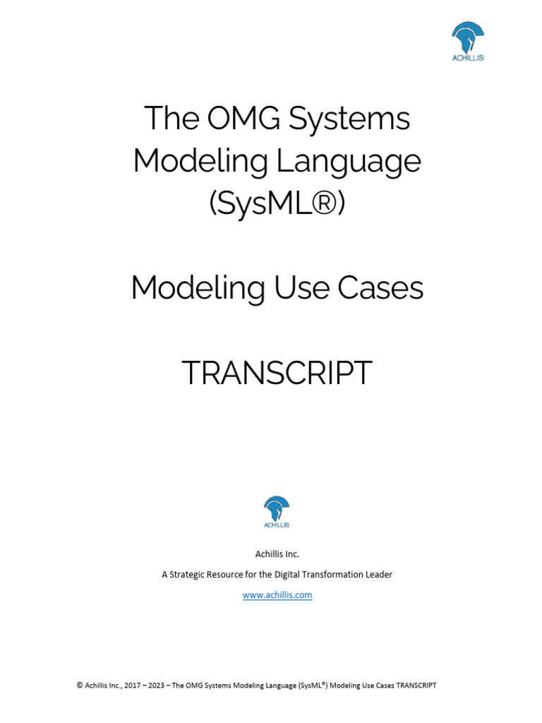 SysML Use Case Modeling Guide | PDF | Use Case | System
