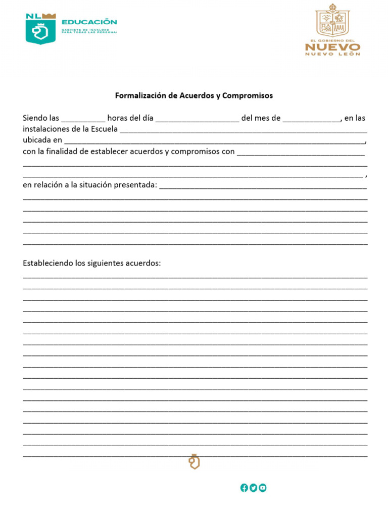Formato Acuerdos y Compromisos Iese | PDF | Aprendizaje