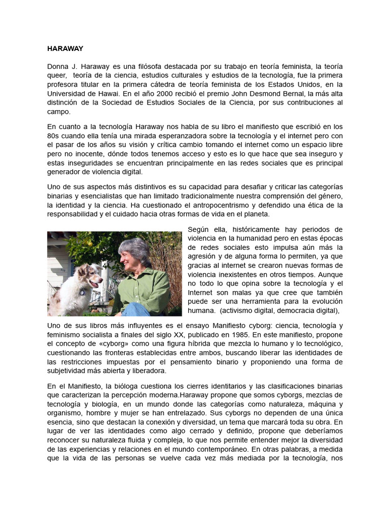 Haraway: Ciborgs y violencia digital | PDF | Cyborg | Pensamiento