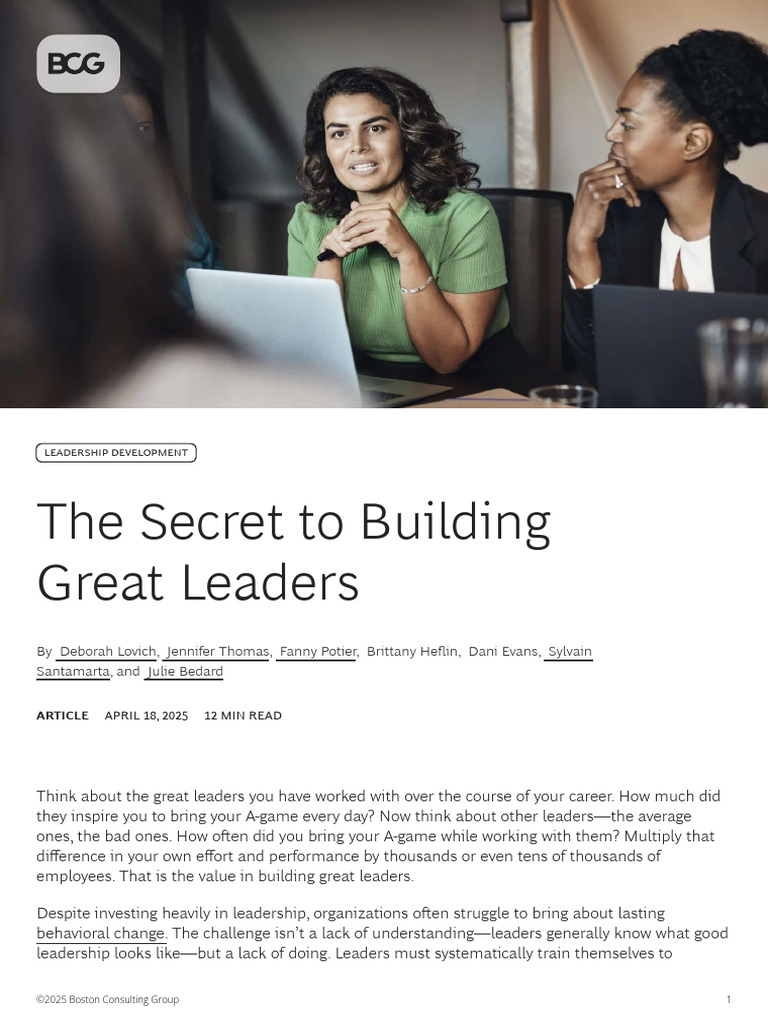 BCG's Leadership Development Insights | PDF | Leadership | Mindset