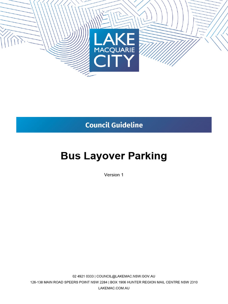 Bus Layover Parking Guideline External Version 1 | PDF | Bus | Transport