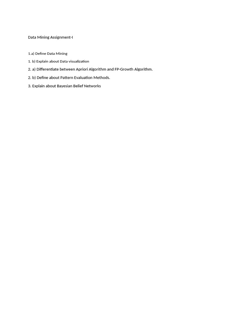 Data Mining Assignment-I | PDF