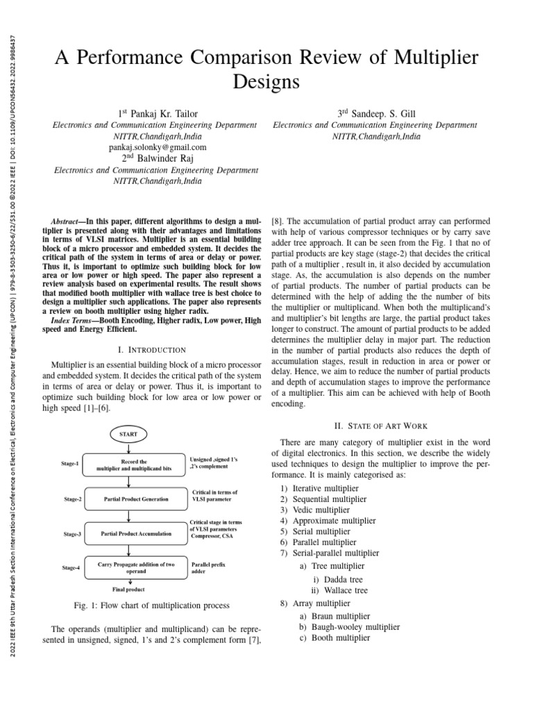 Multiplier Design Performance Review | PDF | Multiplication | Computer ...