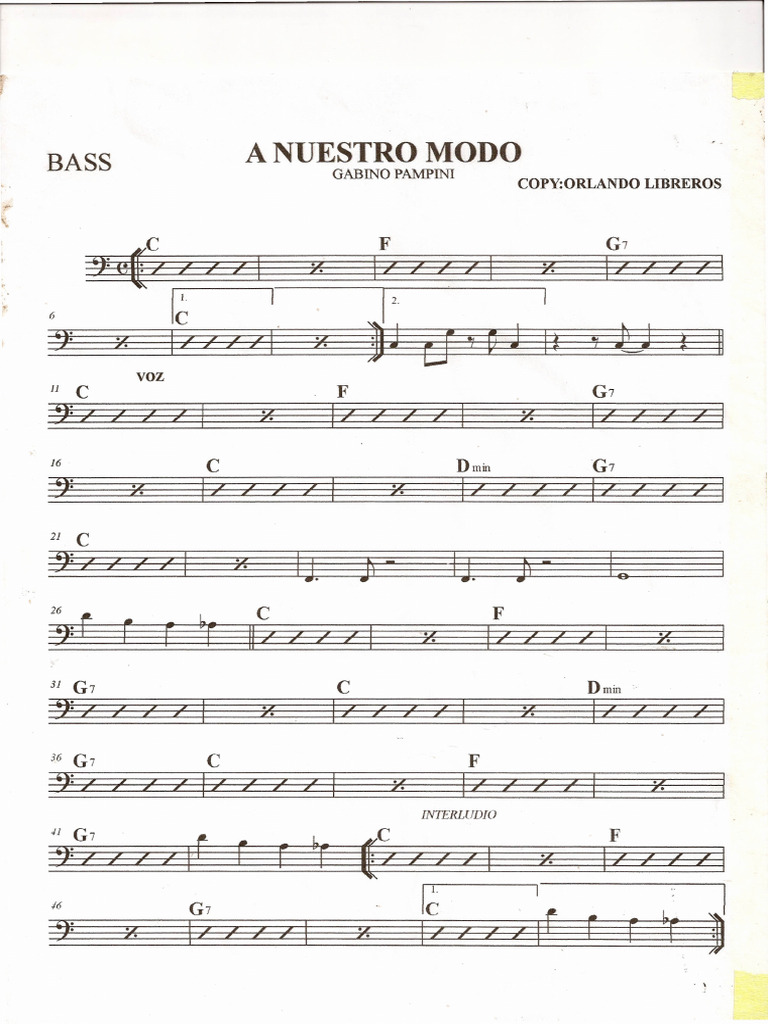 Bass Part 1 A Nuestro Modo | PDF