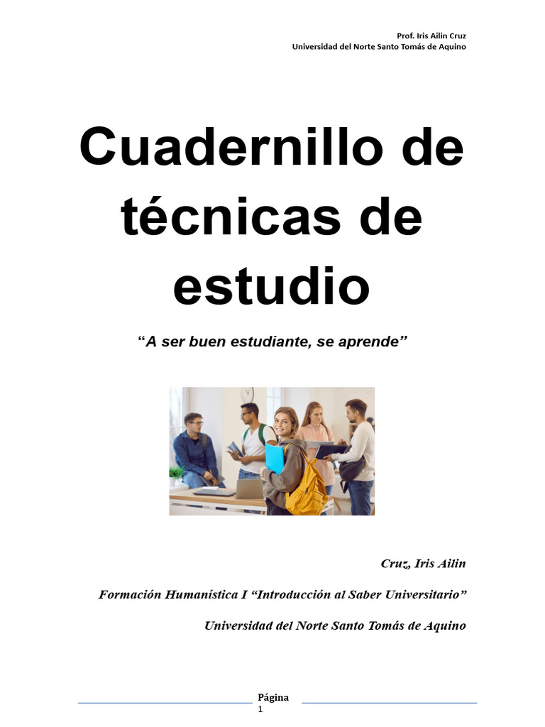 Cuadernillo de Tã©cnicas de Estudio | PDF | Aprendizaje | Mente
