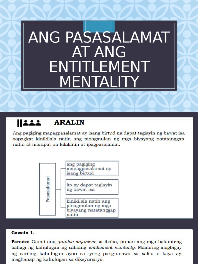 Ang Pasasalamat at Ang Entitlement Mentality | PDF