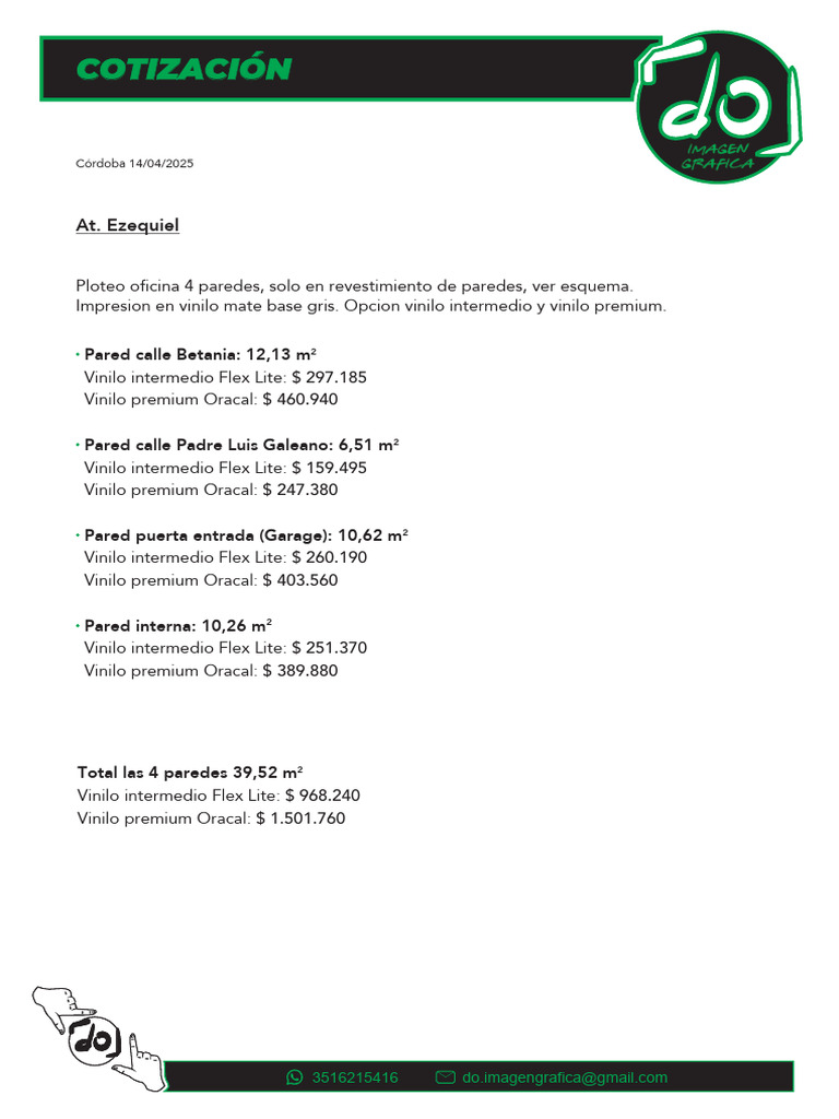 Presupuesto Eze Ploteo Oficina | PDF