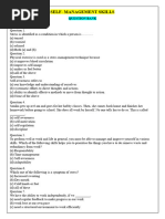 MCQs on Self Management Skills Class 10 | PDF | Emotional Self ...