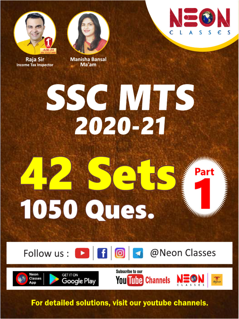 SSC MTS 2020 ALL 42 Sets With NEON Concepts Best Method, Concepts | PDF | Business | Marketing