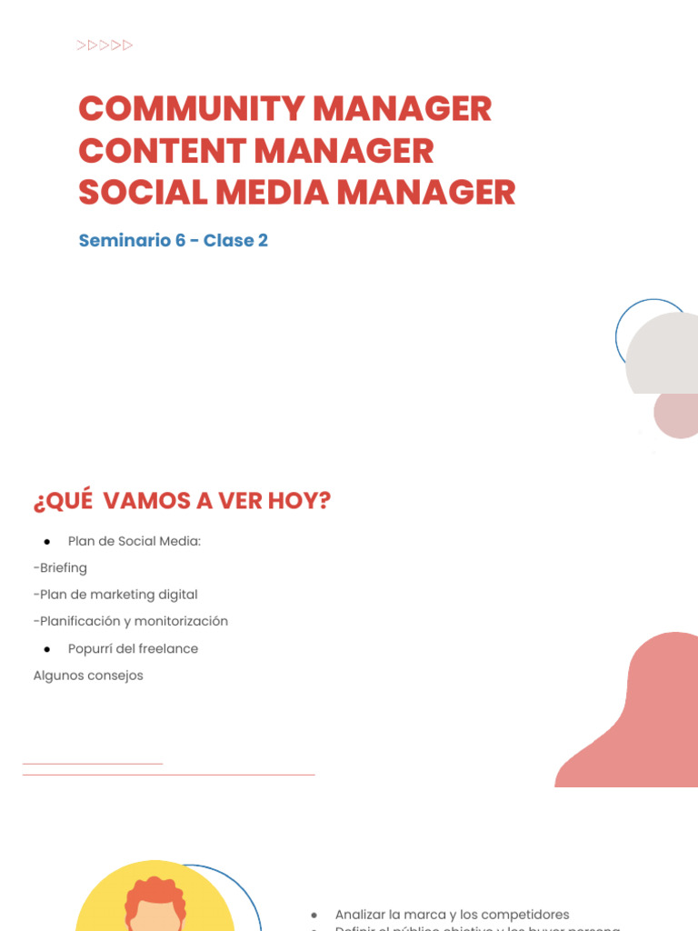 Community Manager Content Manager Social Media Manager - Clase 2 | PDF ...