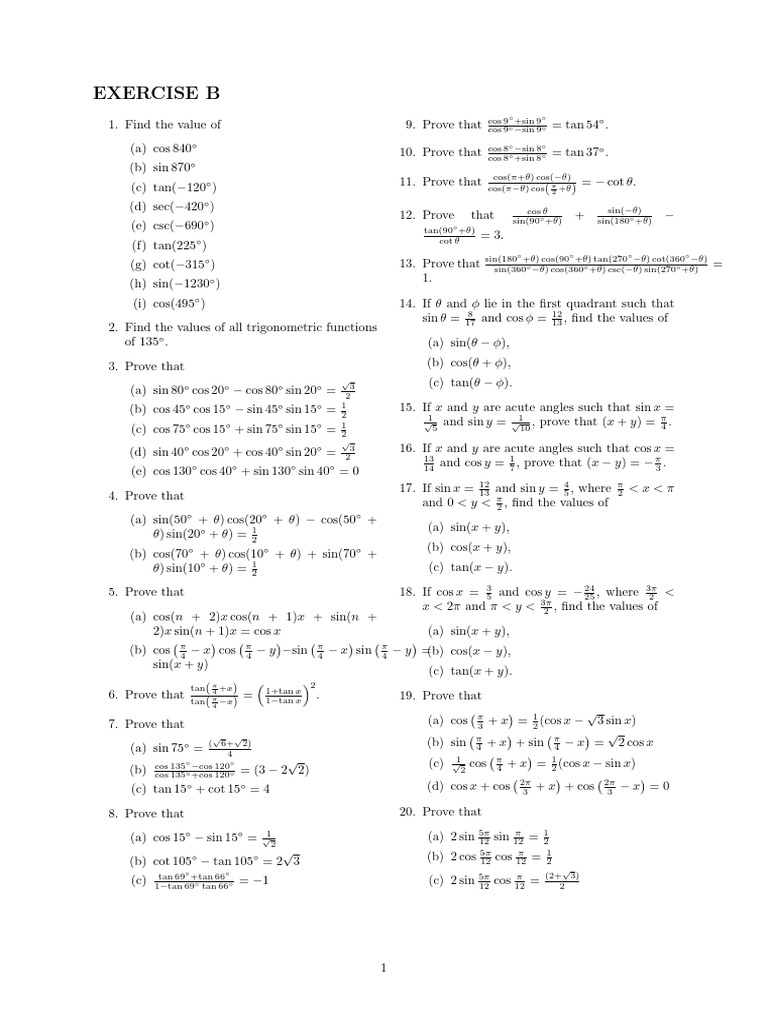 Trigonometry Extra 2 | PDF | Trigonometry | Euclidean Plane Geometry