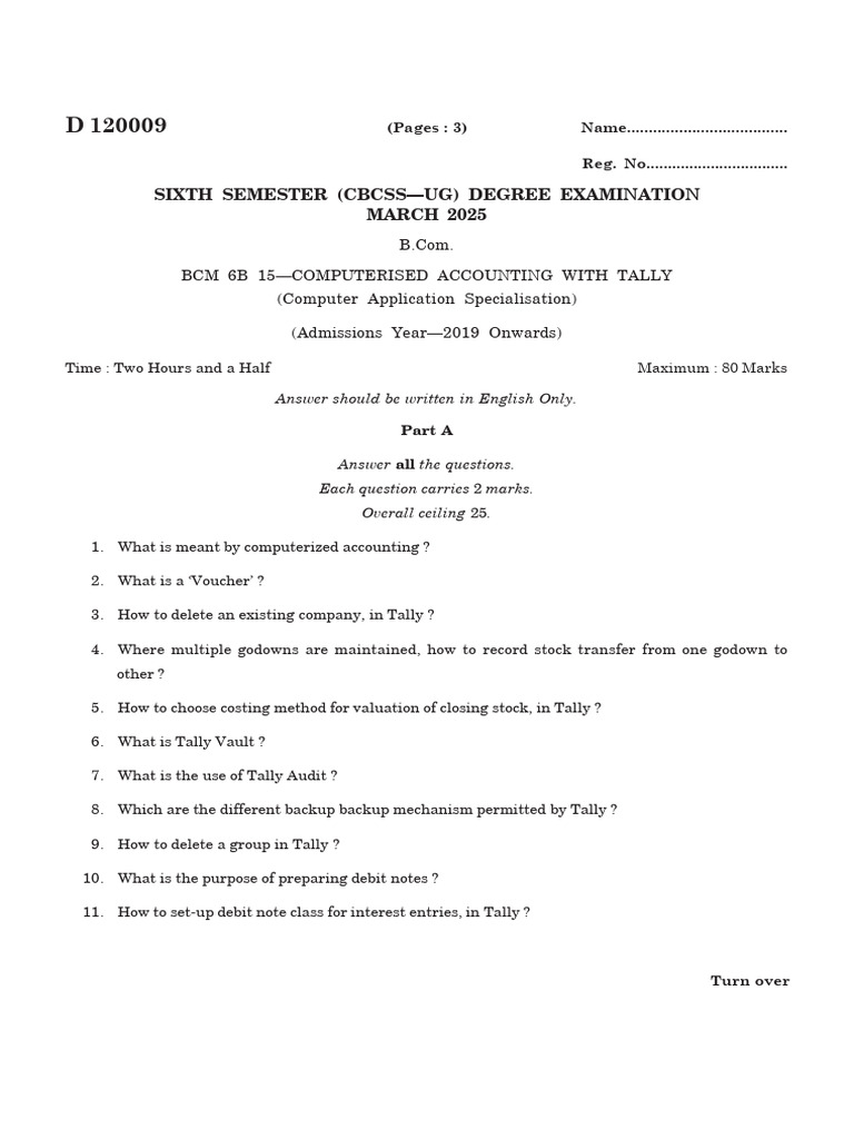 Computerized Accounting Exam 2025 | PDF | Value Added Tax | Economies