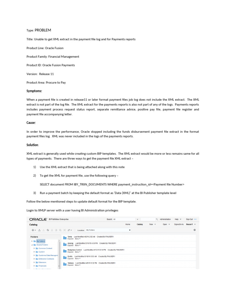 XML Extract Issues in Payments Reports | PDF