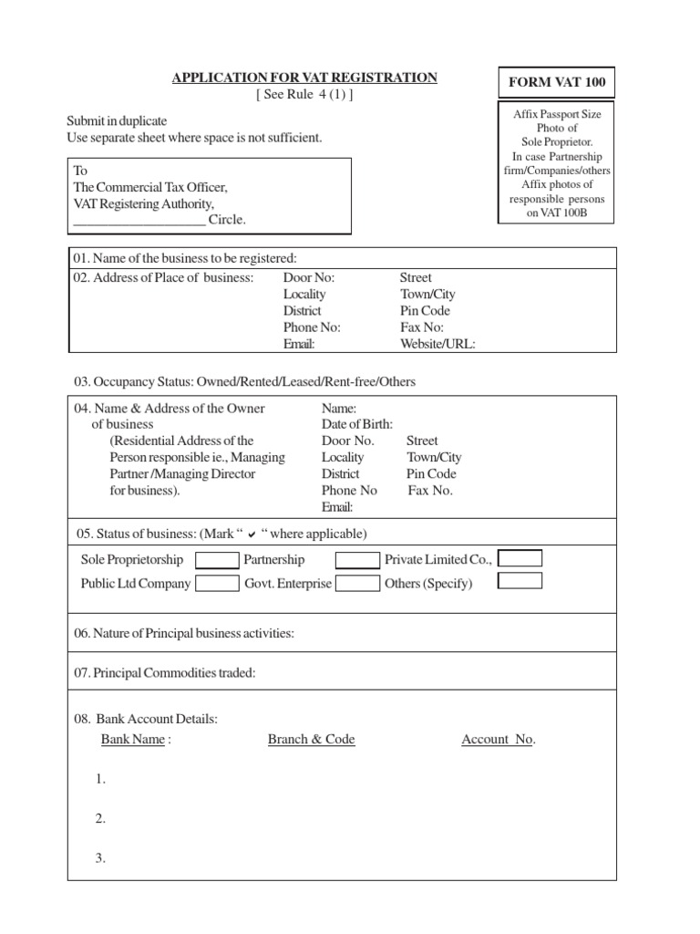 Vat 100 PDF | PDF | Sole Proprietorship | Taxes
