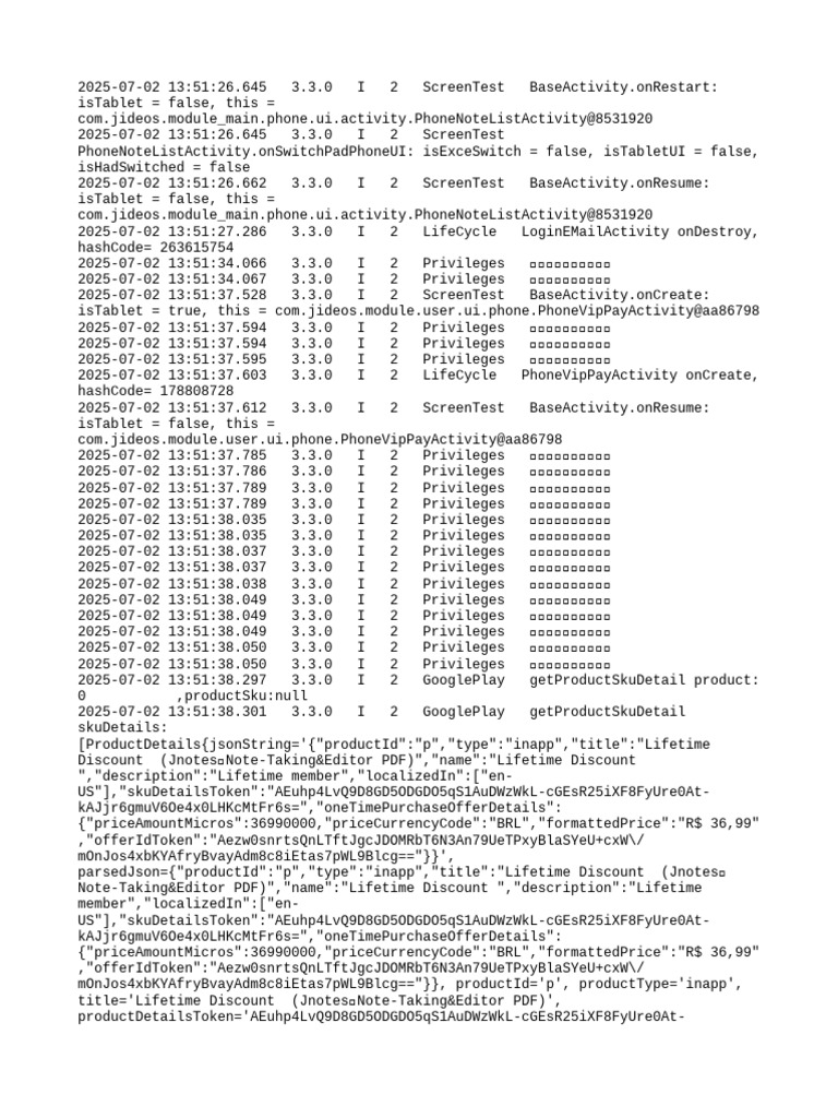 2025-07-02 78884760 Log | PDF | Written Communication | Computer Programming