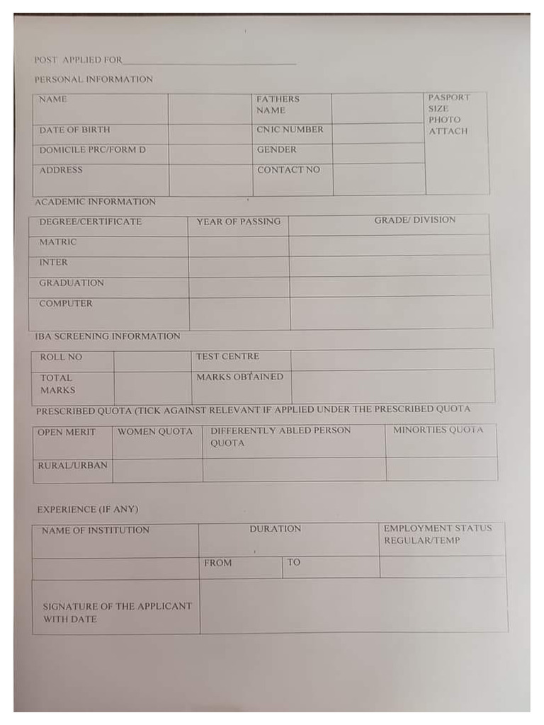 Job Application Form | PDF