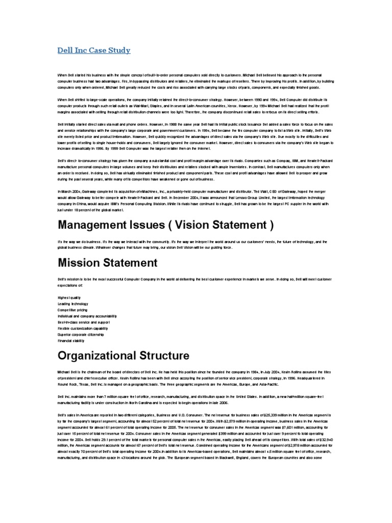 Dell's Direct Sales Model and Global Growth Strategy: A Case Study on ...