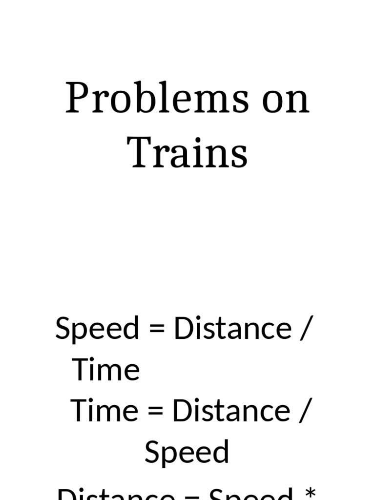 Problems On Trains New | PDF