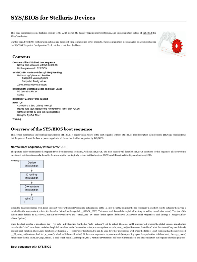 SYS - BIOS For ARM CortexM Devices - Texas Instruments Wiki | PDF ...