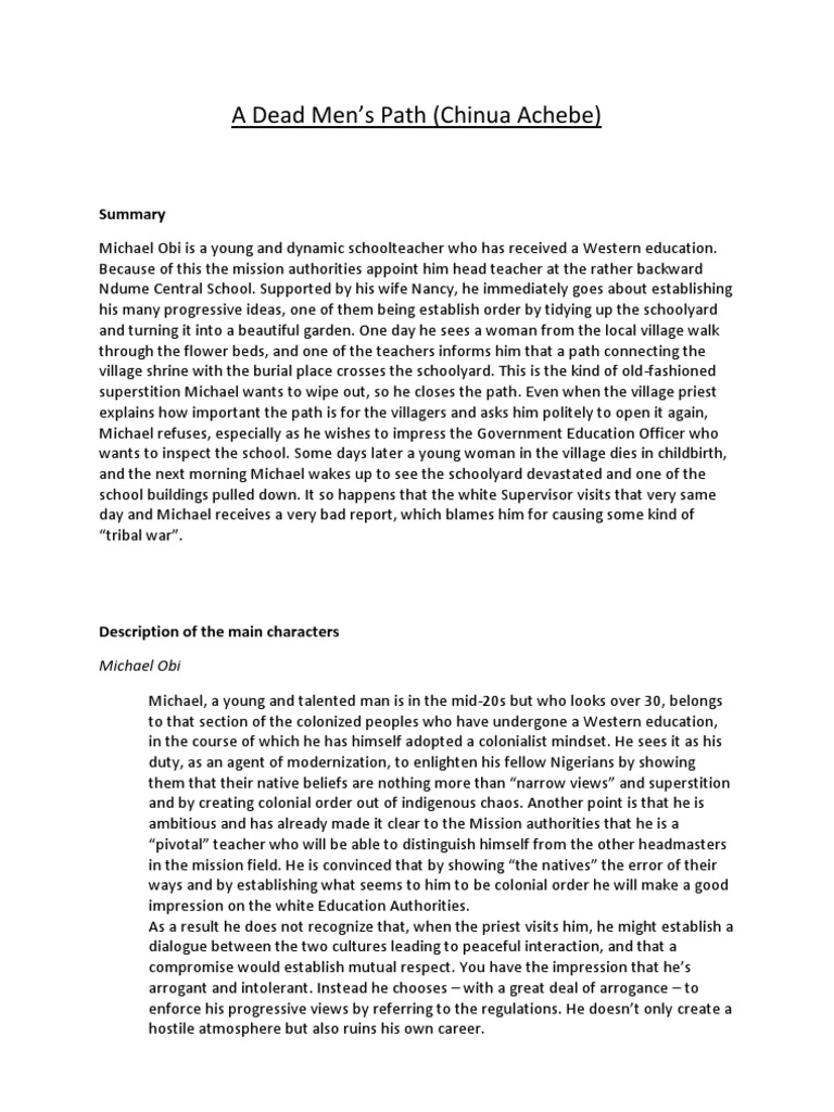 12 2 Englisch A Dead Mens Path | PDF | Colonialism | Religion And Belief