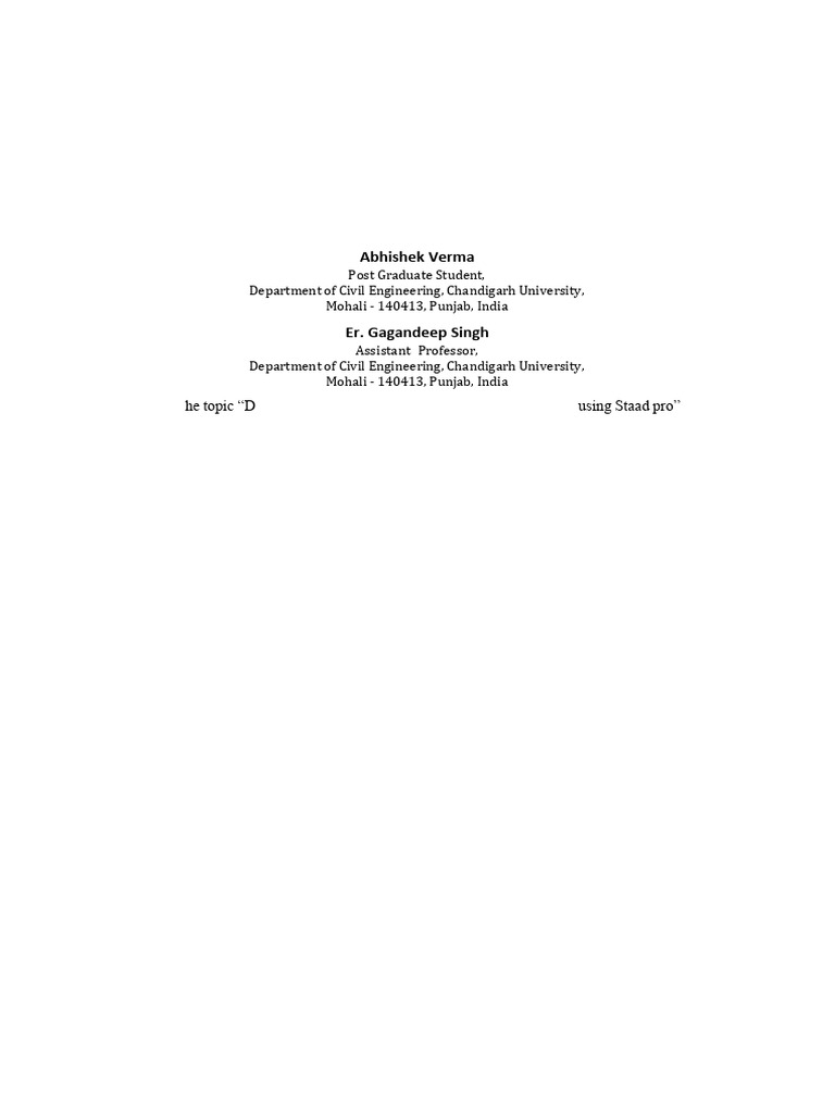 Dynamic Analysis of Irregular Multi-Storied Buildings Using Staad Pro ...