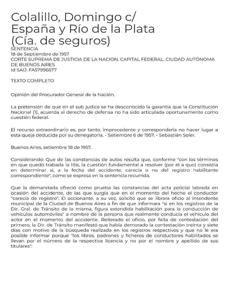 Colalillo, Domingo C - España y Río de La Plata (Cía. de Seguros) | PDF