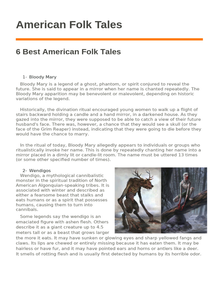 American Folk Tales | PDF | The Legend Of Sleepy Hollow | Bigfoot