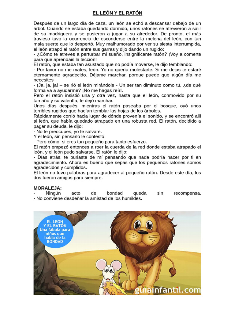 El León y El Ratón | PDF