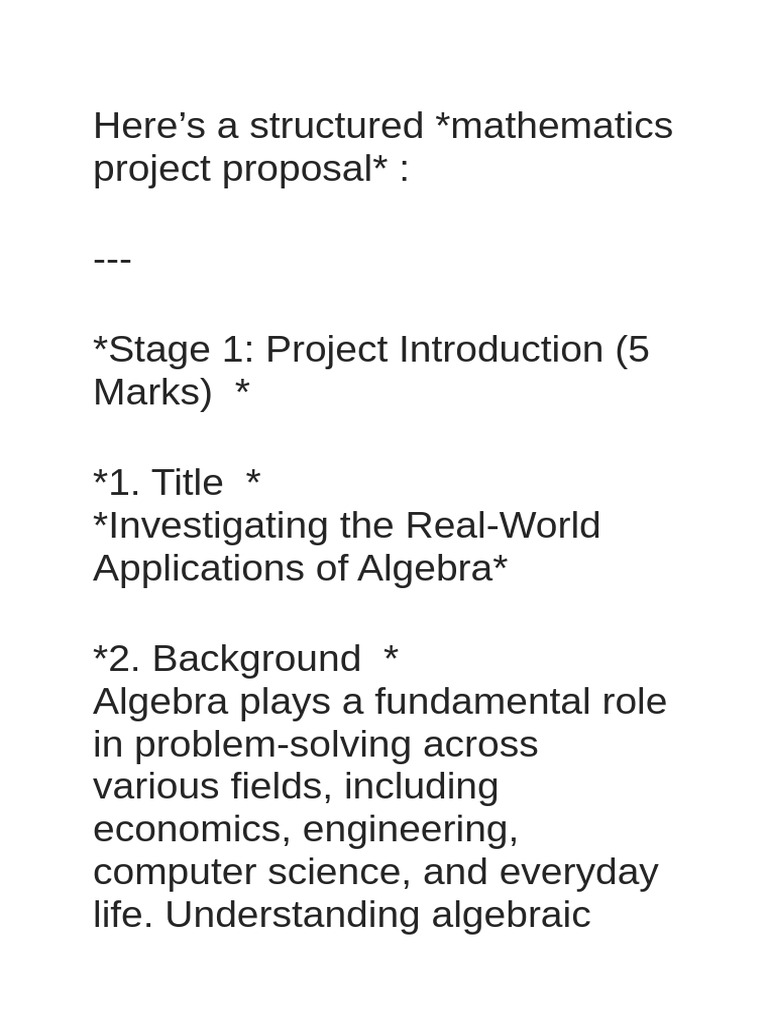 Real-World Algebra Applications Project | PDF | Algebra | Equations