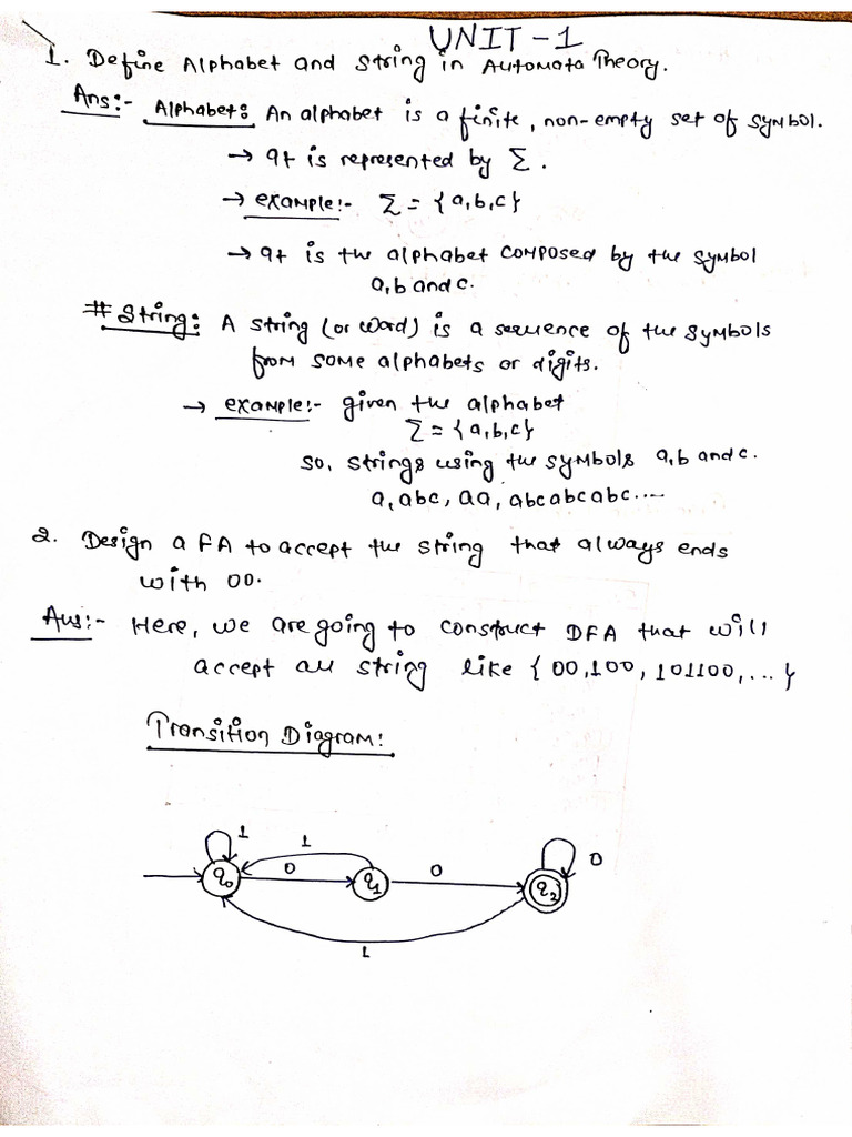 Tafl Important Question Unit Wise | PDF