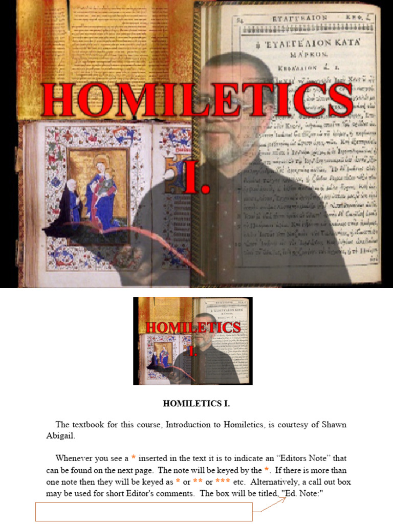 Homiletics I: Course Overview and Guidelines | PDF | Teaching