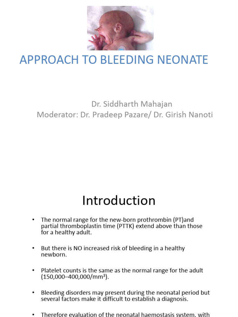 Managing Neonatal Bleeding Disorders | PDF | Coagulation | Platelet