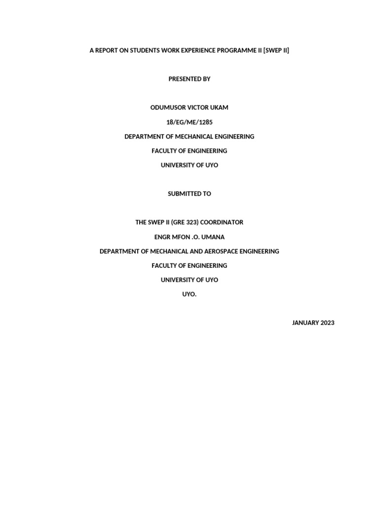 Swep Ii Report - 18 - Eg - Me - 1285 | PDF | Numerical Control ...