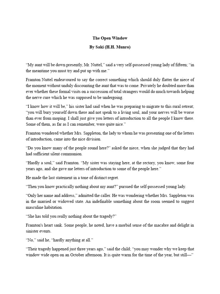 Short Stories - MI502 | PDF | Saki