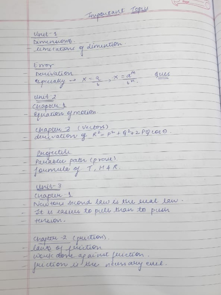 Important Derivations | PDF