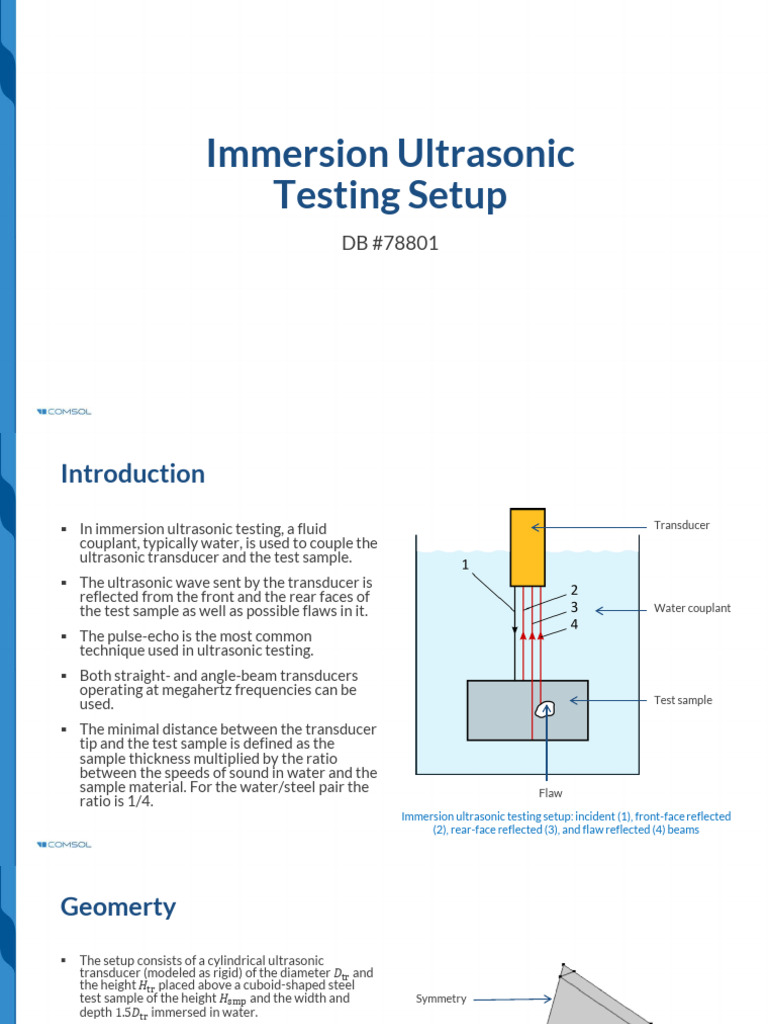 Immersion Ultrasonic Testing Setup | PDF | Ultrasound | Waves