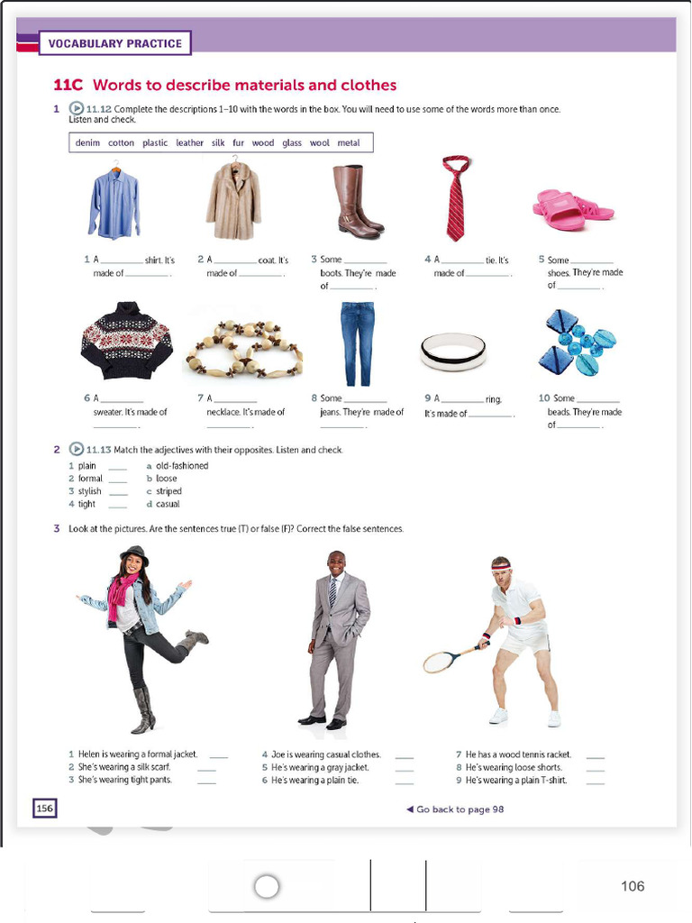 Homework - Materials and Clothes | PDF
