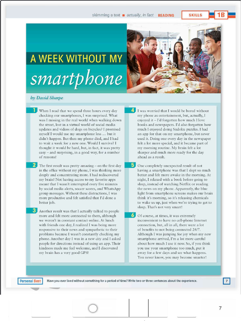 Reading - Living Without Smartphones | PDF