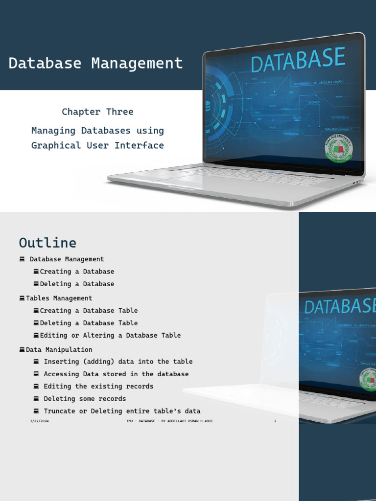 Chapter 3 - Database Management | PDF | Databases | Microsoft Sql Server