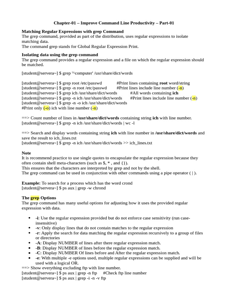 Mastering grep for Command-Line Efficiency | PDF | Computer Programming ...