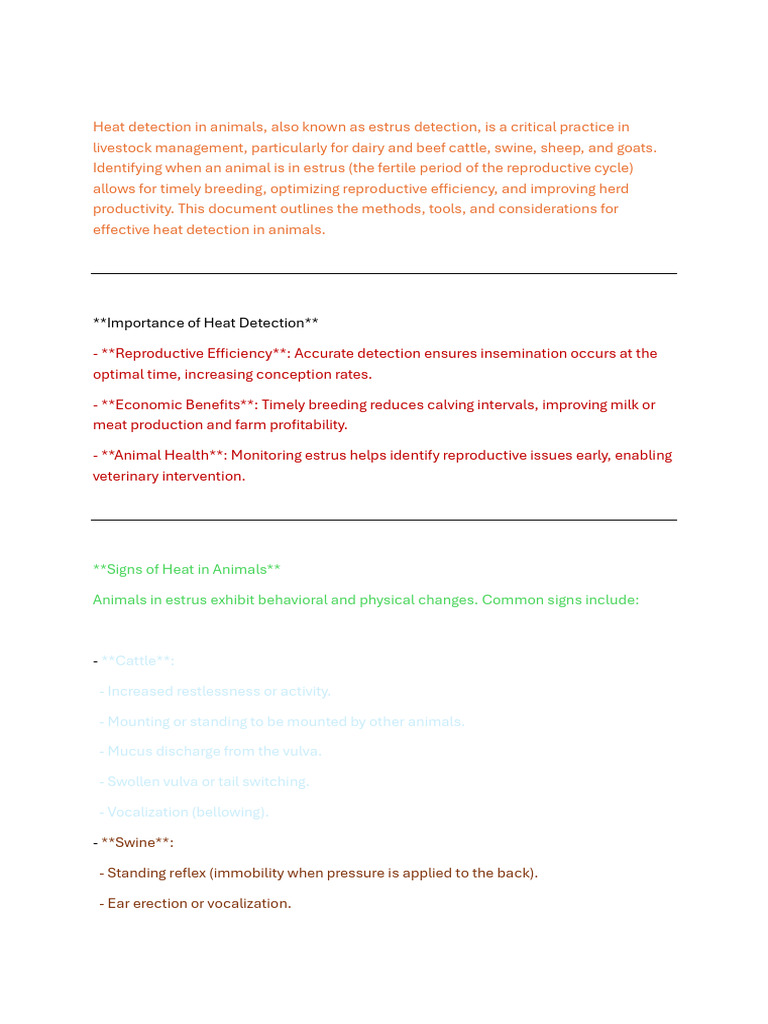Importance of Heat Detection | PDF | Sheep | Cattle