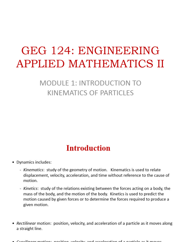01 Kinematics I Updated | PDF | Acceleration | Kinematics