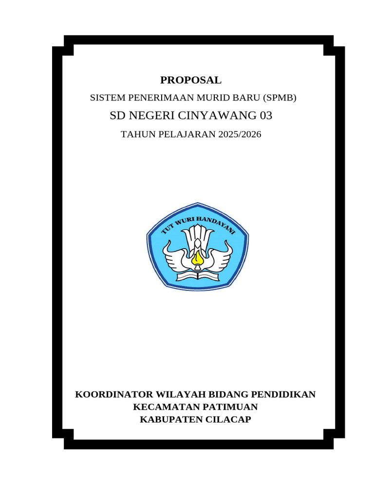 Contoh - Draf Proposal SPMB TP 2025-2026 | PDF