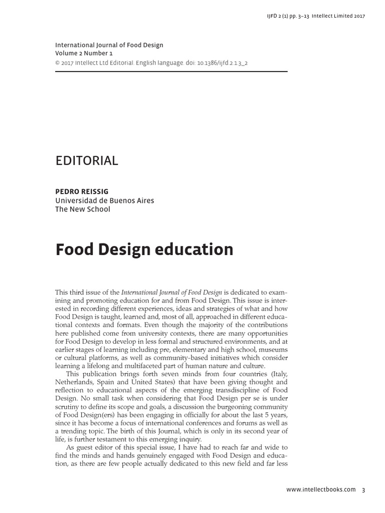 Food Design Education Insights and Strategies | PDF | Thought | Learning