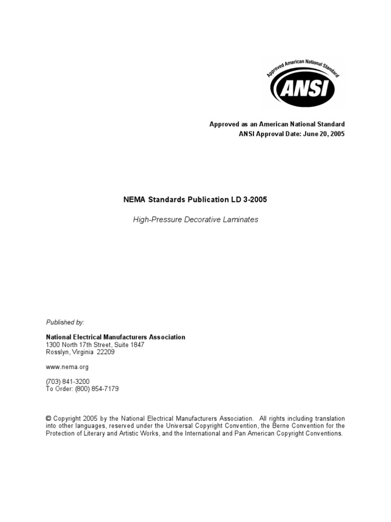 NEMA Standards | PDF | Lamination | Adhesive