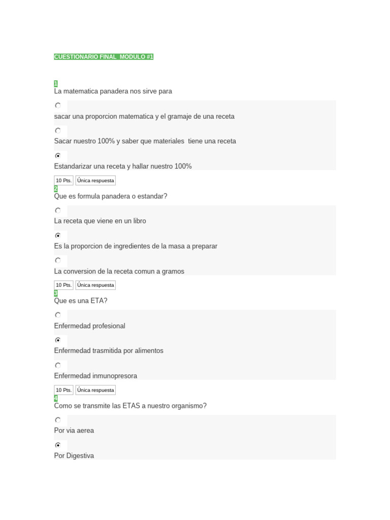 Cuestionario Final Modulo | PDF