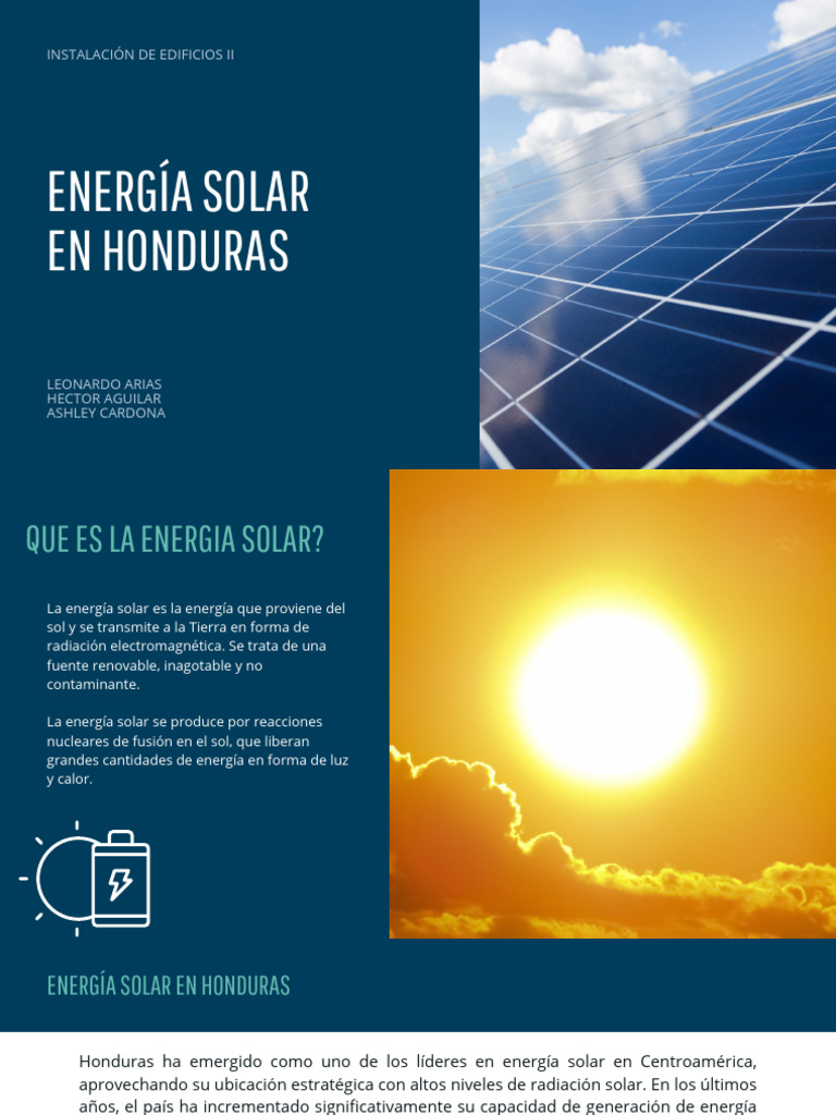 Energía Solar en Honduras: Oportunidades y Retos | PDF | Energía solar ...